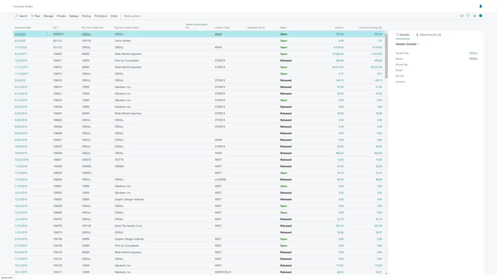 System Solutions LLC - Purchase order Screenshot - System Solutions